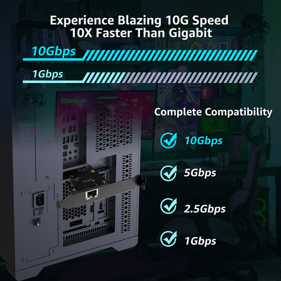 YuanLey 10G Base-T Network Card with Marvell AQC113 Conrtoller, PCIE to ...